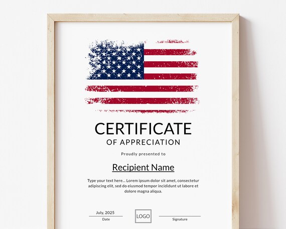 Military Certificate Templates