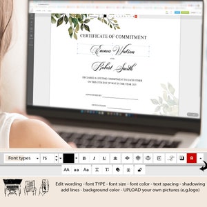 Modern Commitment Certificate Template Editable Printable - Etsy