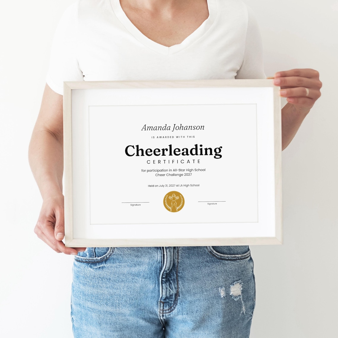 Cheerleading Certificate of Participation Printable Cheer Squad Award ...