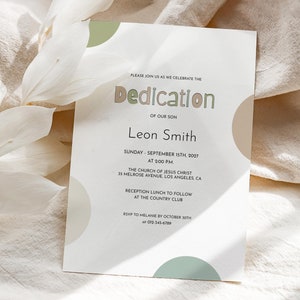 Dedication Christening Baptism Invitation Template, Editable Invite ...