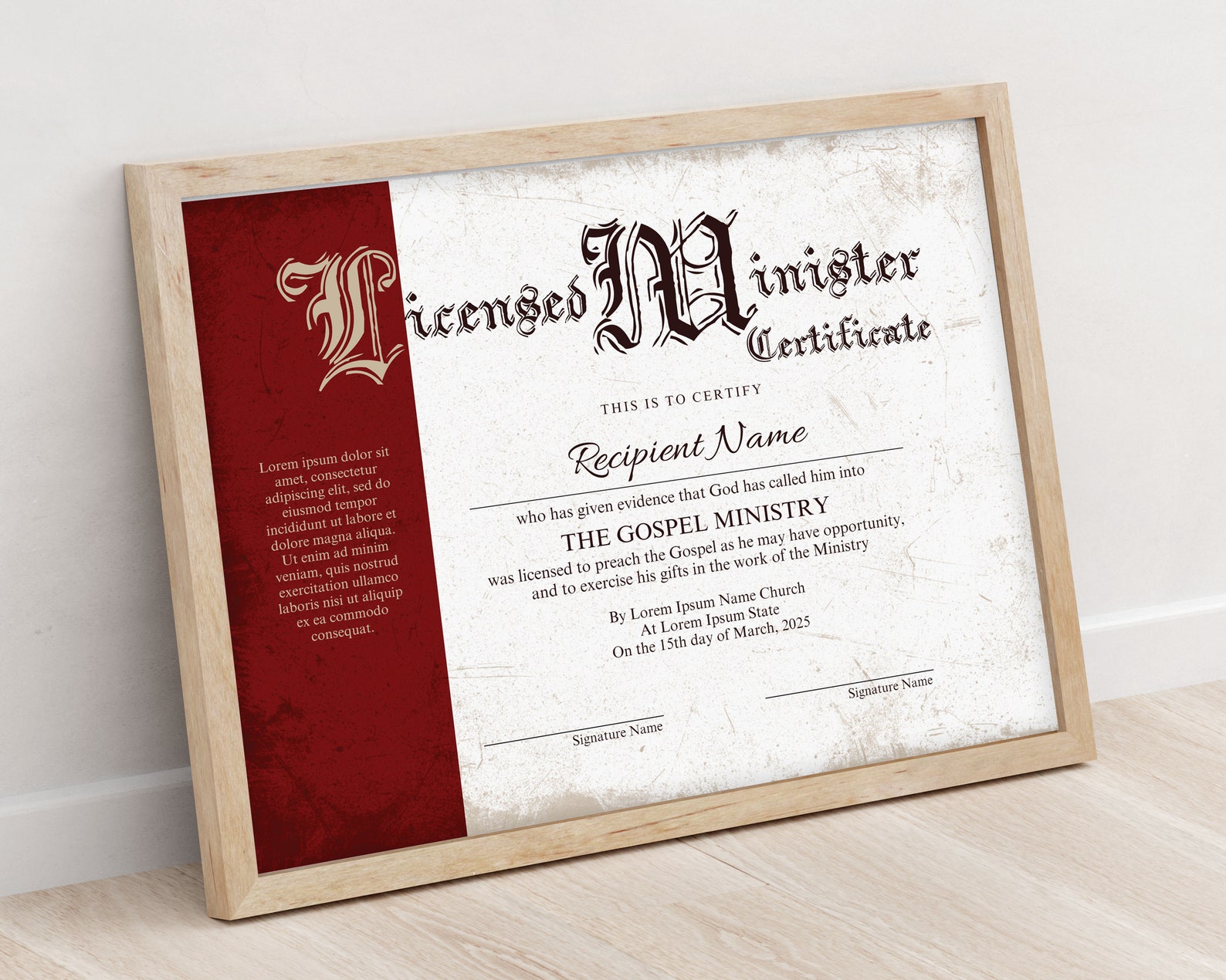 Editable Licensed Minister Certificate Template Printable - Etsy