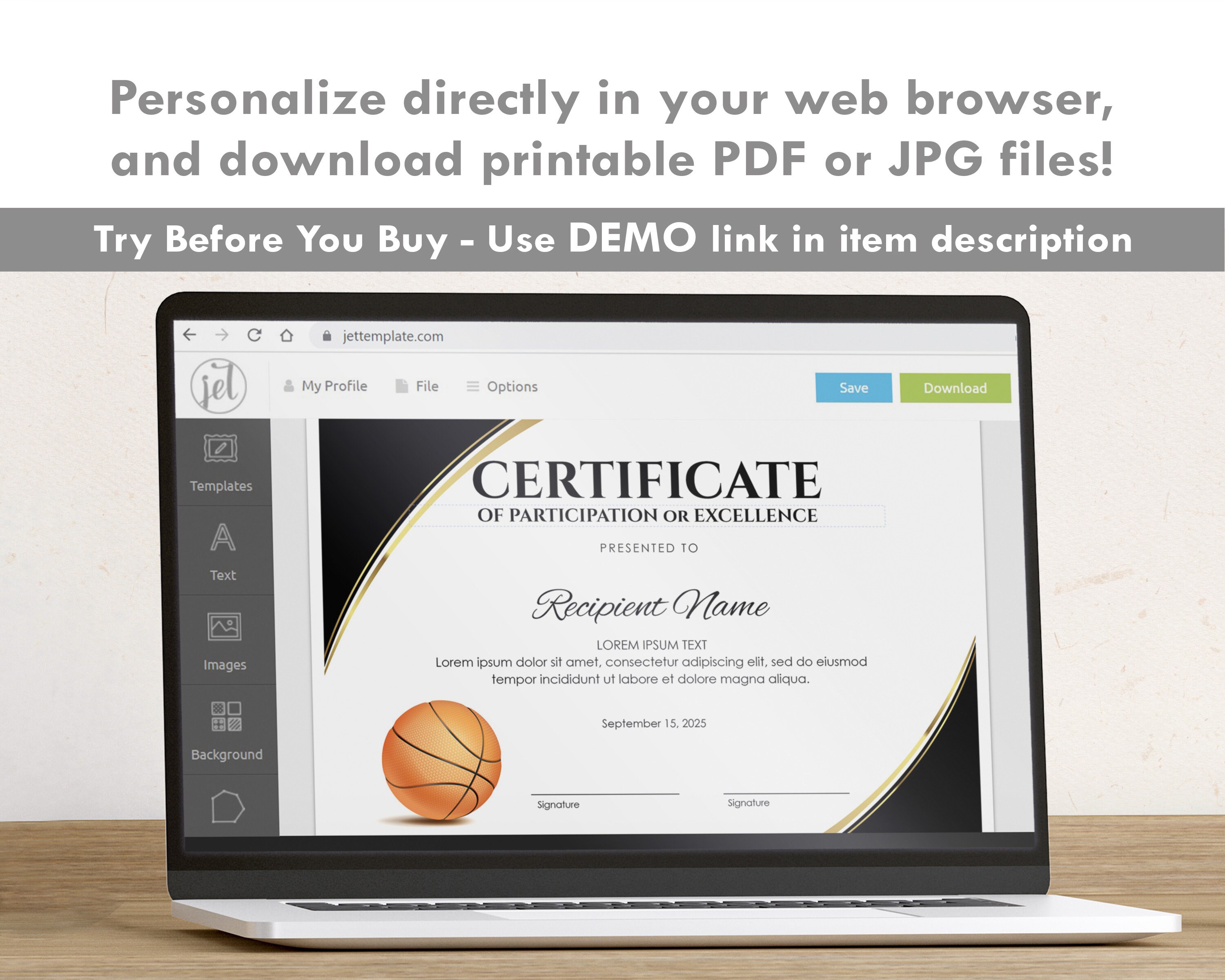 EDITABLE Basketball Award Certificate Template Printable - Etsy