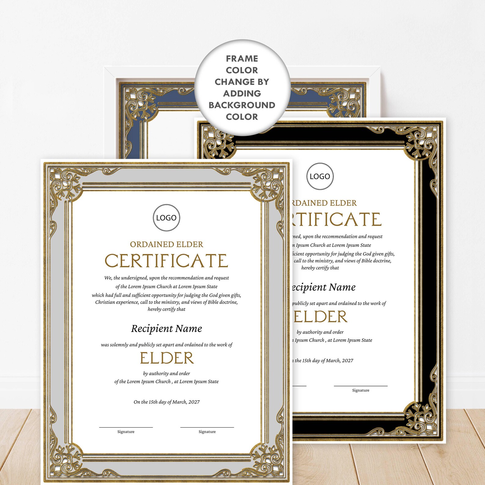 Editable Ordained Elder Certificate Template, Printable Vintage ...