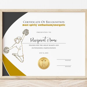 Cheerleader Award Certificates, Cheerleading Awards, EDITABLE Printable ...