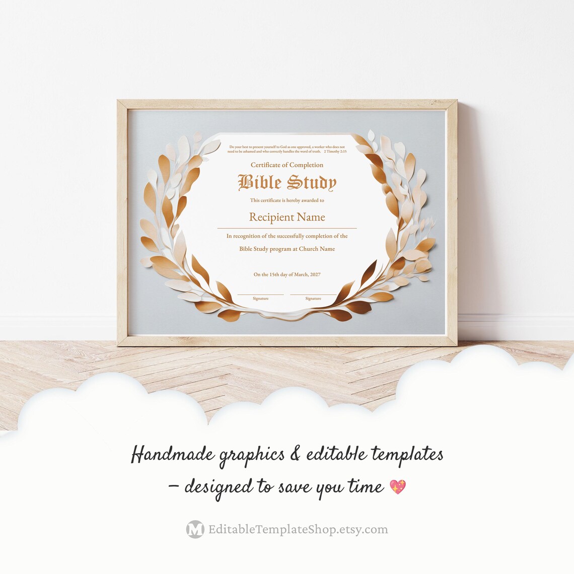 Editable Bible Study Certificate of Completion Template, Bible Study ...