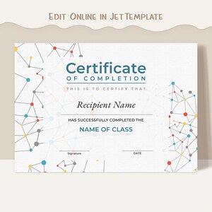 Editable STEM Certificate of Completion Template Modern Science Design ...
