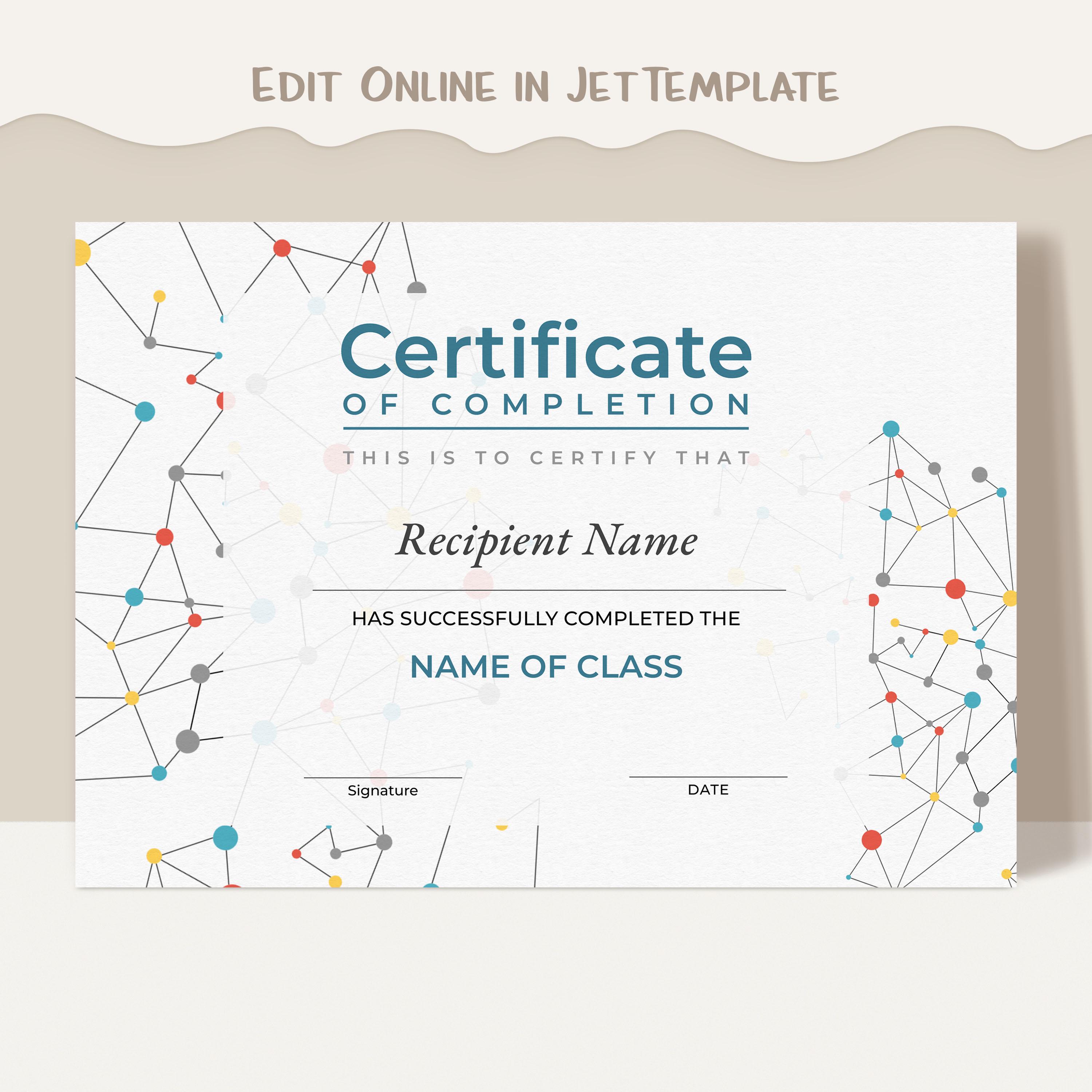 Editable STEM Certificate of Completion Template Modern Science Design ...