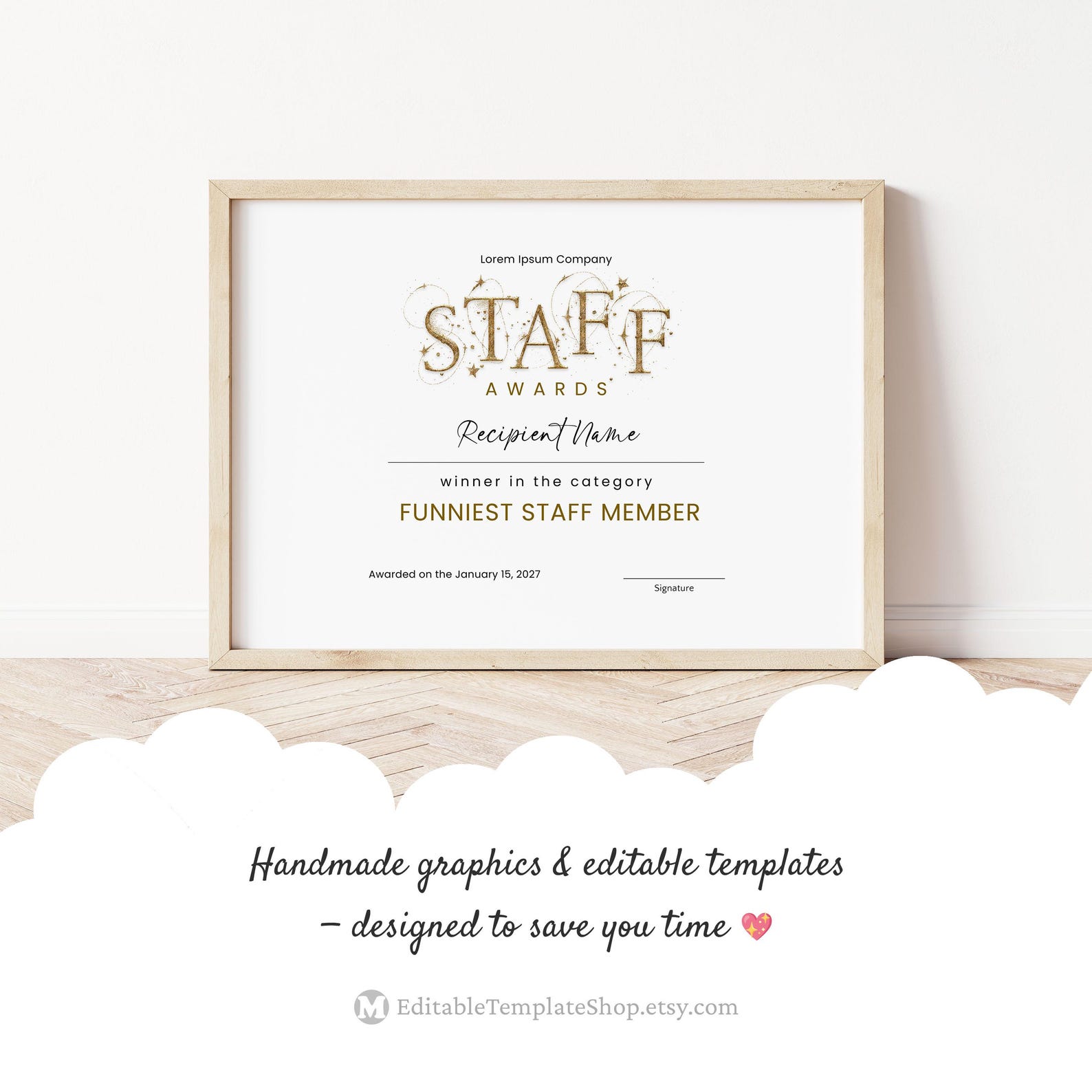 Best Staff Awards, Funniest Staff Member, EDITABLE Best Employee ...