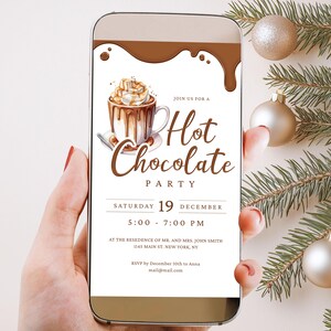 Hot Chocolate Party Invitation Editable Template, Birthday Party Invite ...