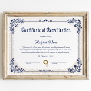 Editable Certificate of Accreditation Template Printable Certificate ...