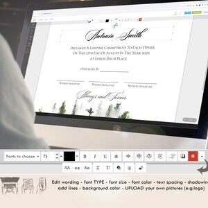 Commitment Ceremony Certificate Template Editable Certificate - Etsy