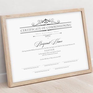 Editable Certificate of Commissioning, Printable Commissioning ...