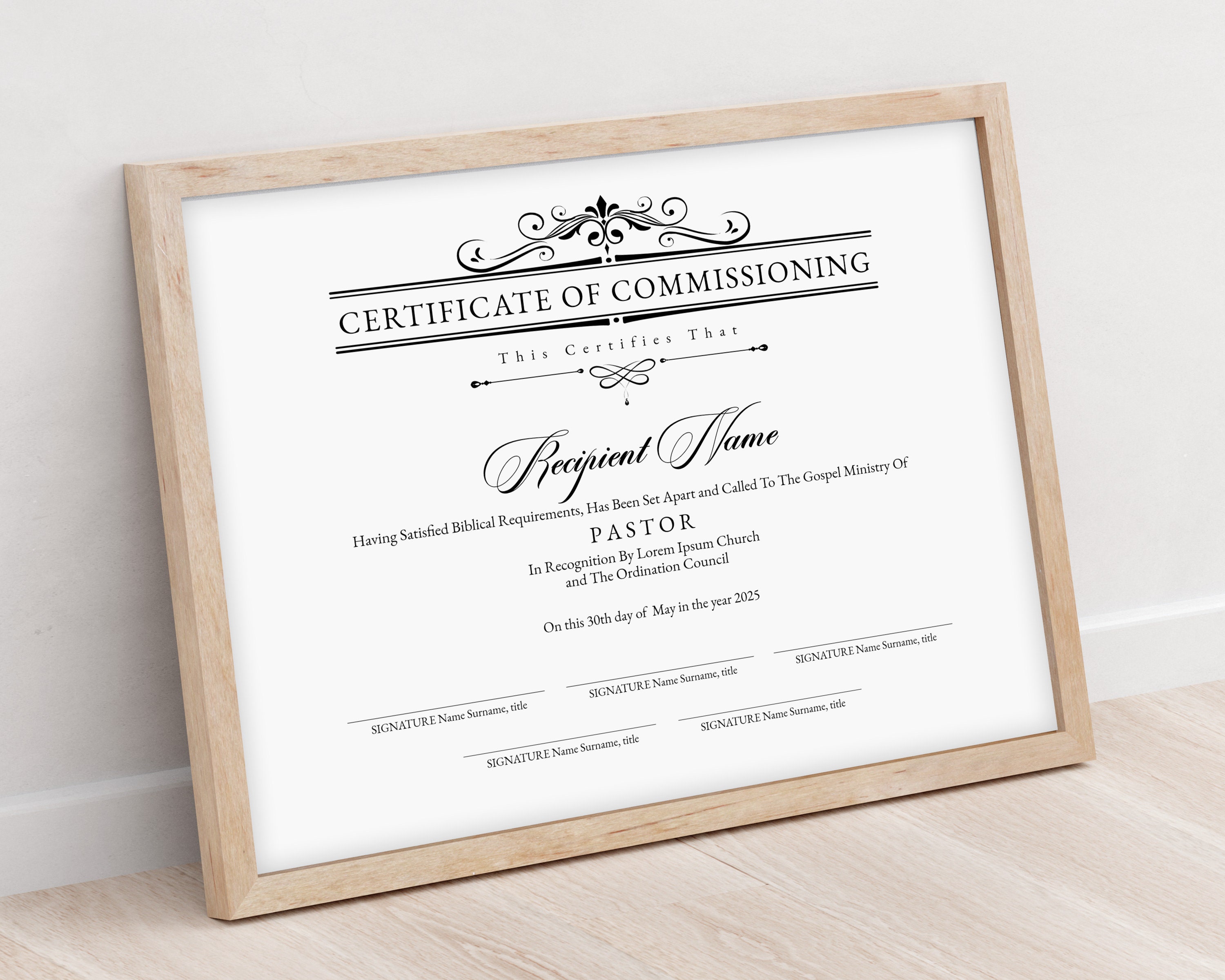 Editable Certificate of Commissioning Printable Commissioning - Etsy