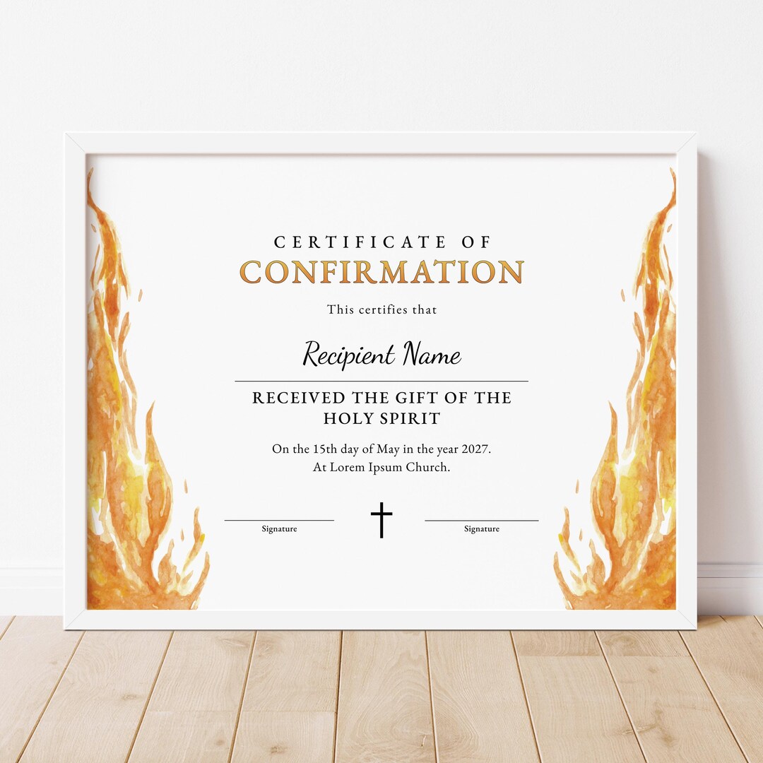 Confirmation Certificate Template, Editable Certificate Receiving the ...
