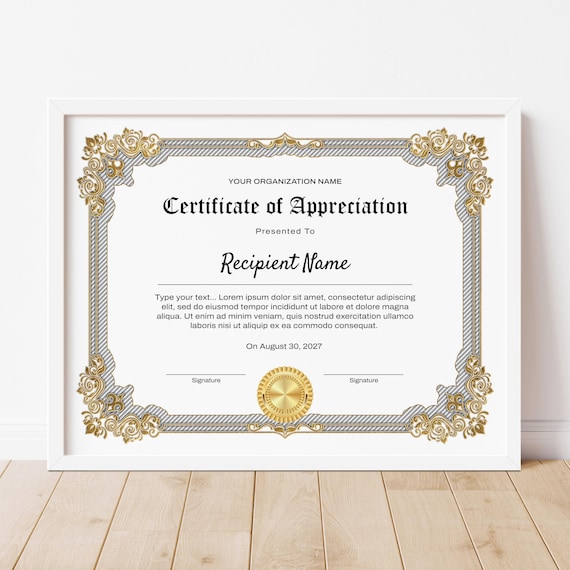 Thank You Certificate Template
