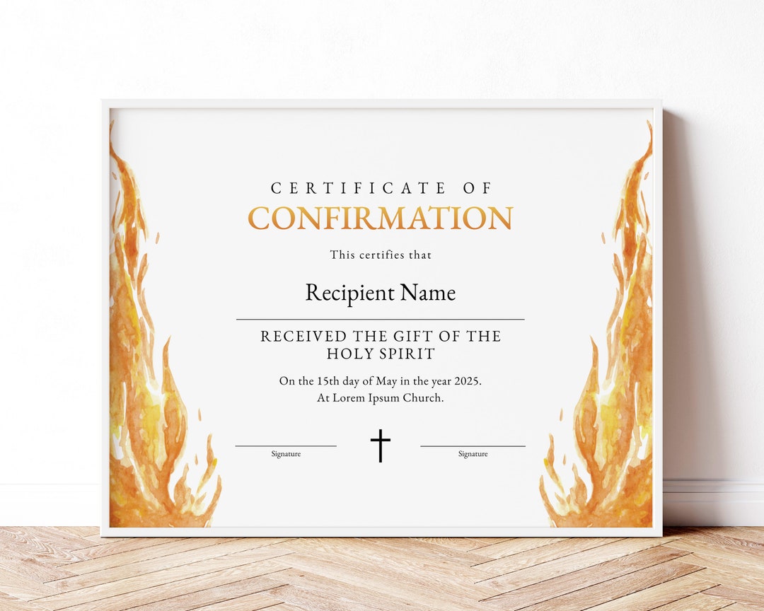 Confirmation Certificate Template, Editable Certificate Receiving the ...