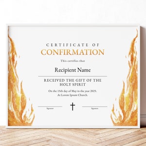 Confirmation Certificate Template, Editable Certificate Receiving the ...
