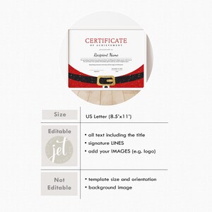 Editable Santa Certificate Template Holiday Award Certificates ...