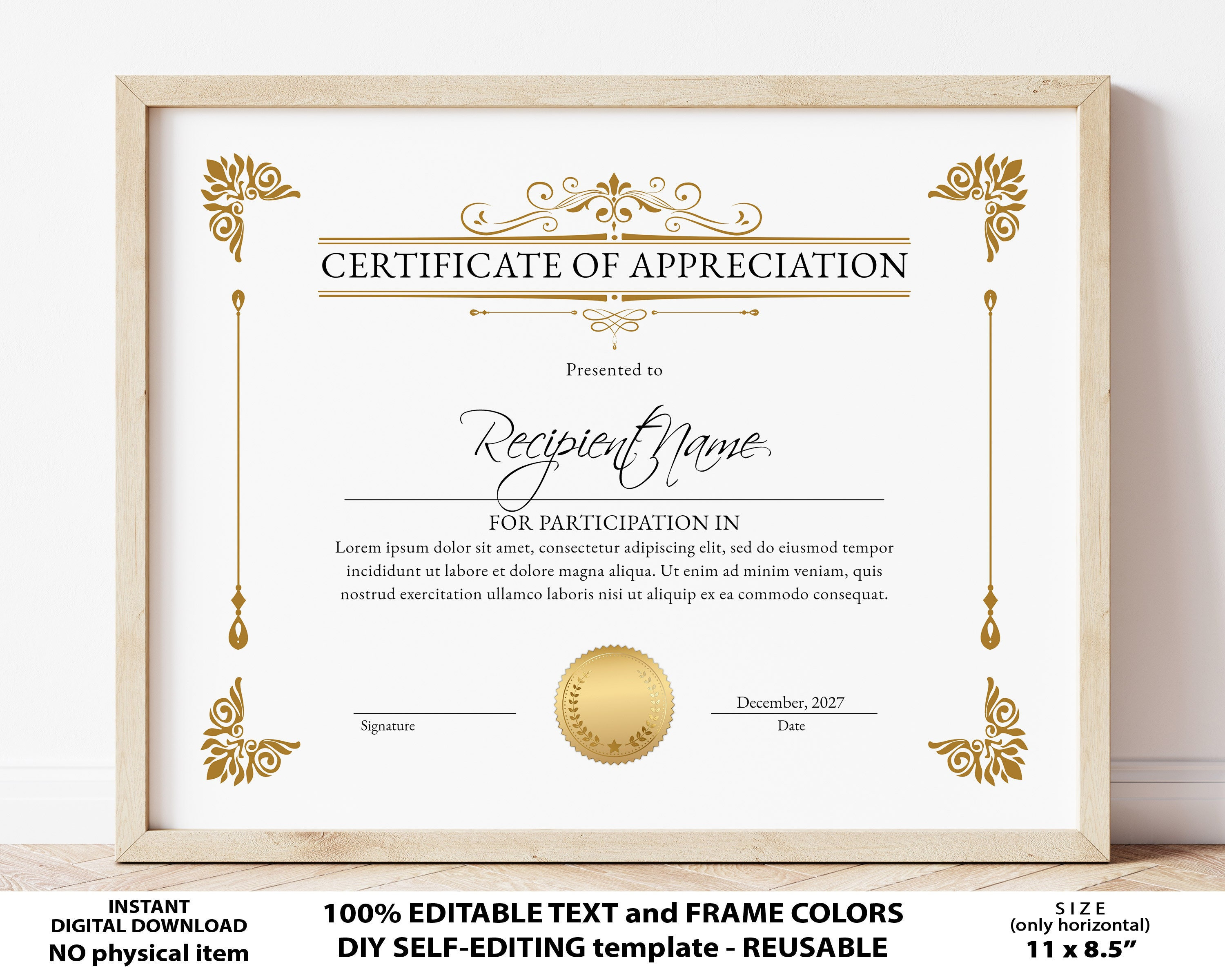 Certificate Of Appreciation Wording For Employees