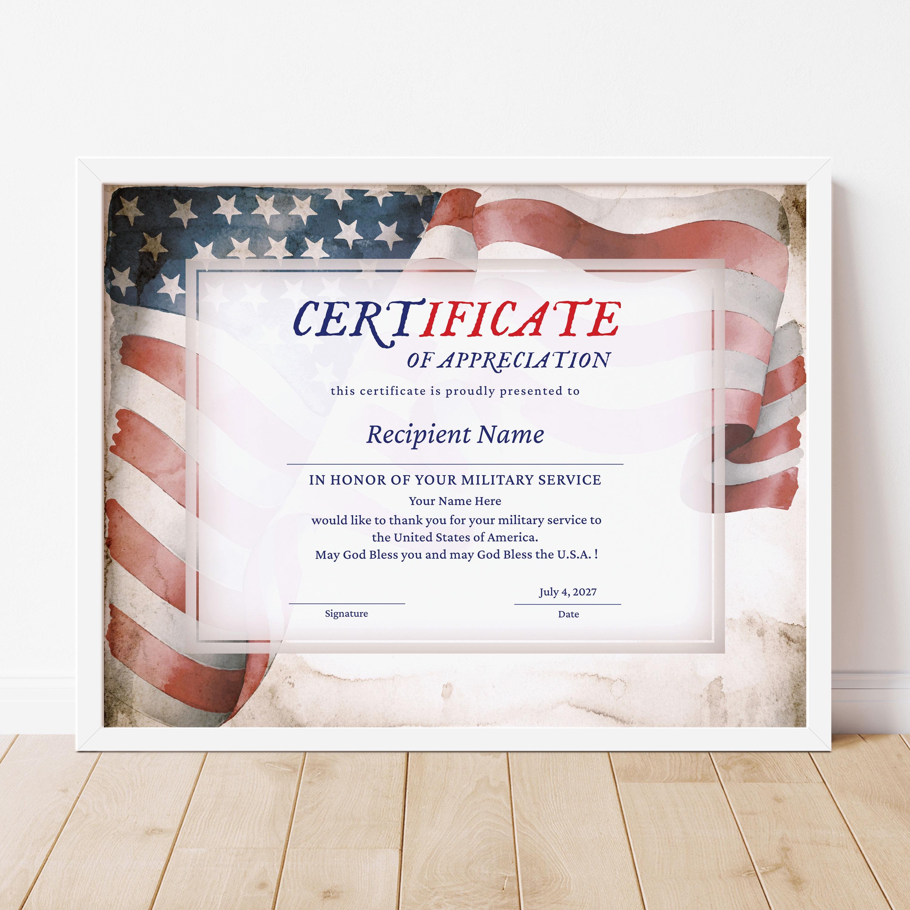 Patriotic Certificate