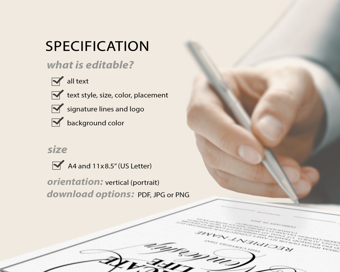 Editable Life Membership Certificate Template Printable - Etsy Australia