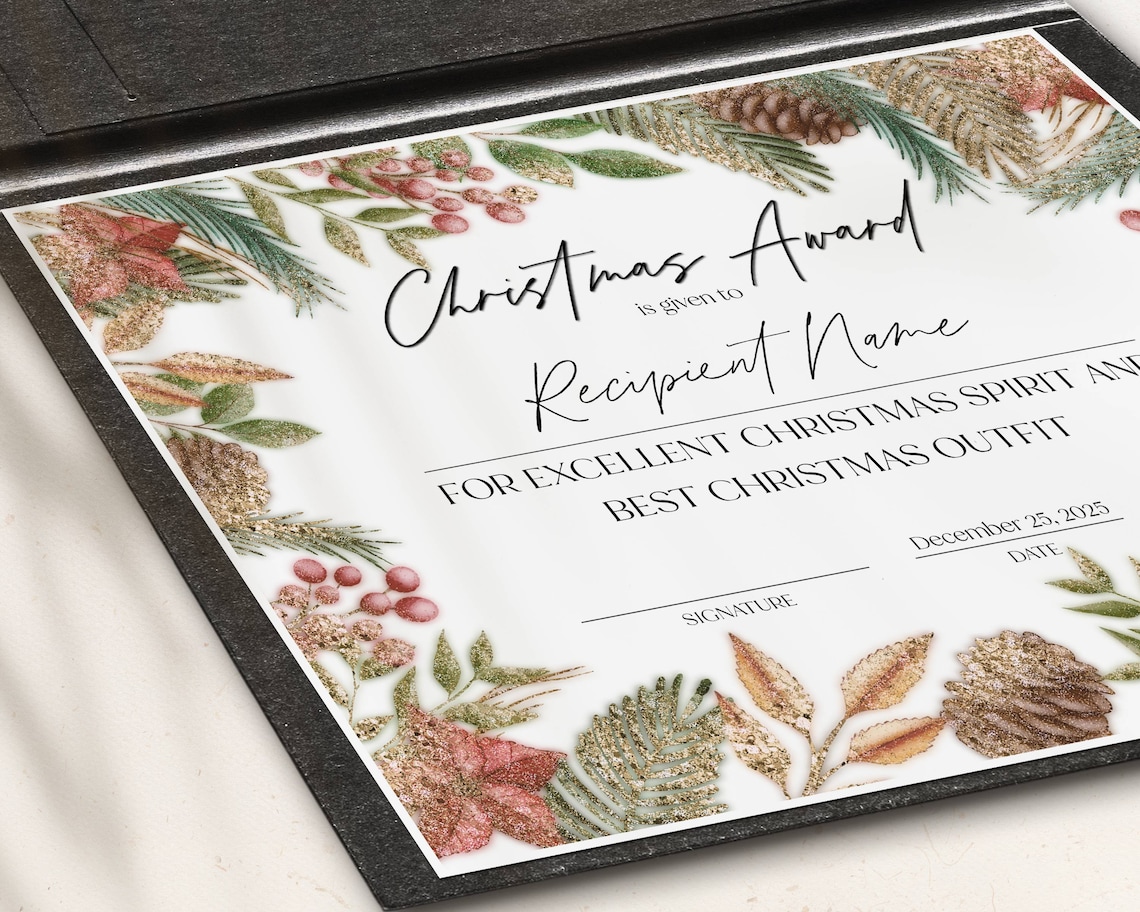 Editable Christmas Certificate Template Printable Christmas - Etsy