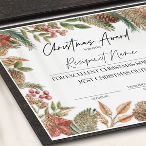 Editable Christmas Certificate Template Printable Christmas - Etsy
