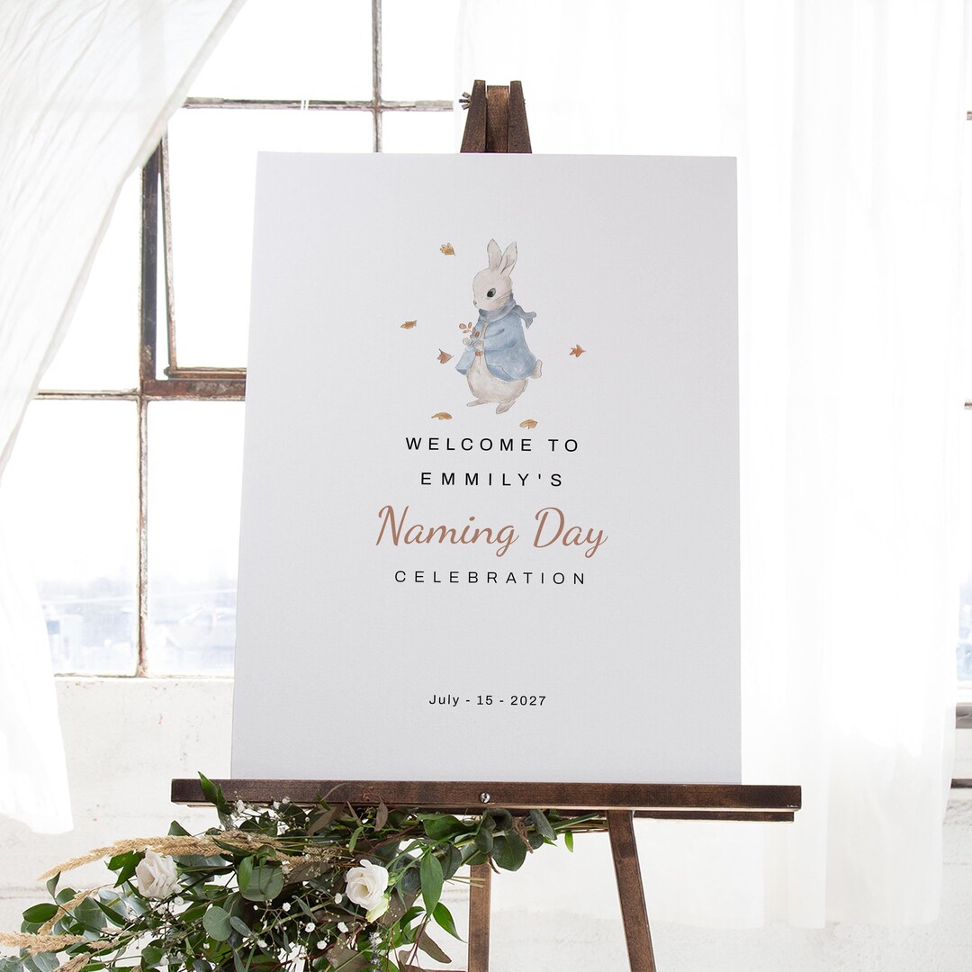 Editable Naming Day Ceremony Welcome Sign Template Printable Baby ...