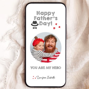 Happy Father's Day Electronic Card EDITABLE Photo Template Gift for ...