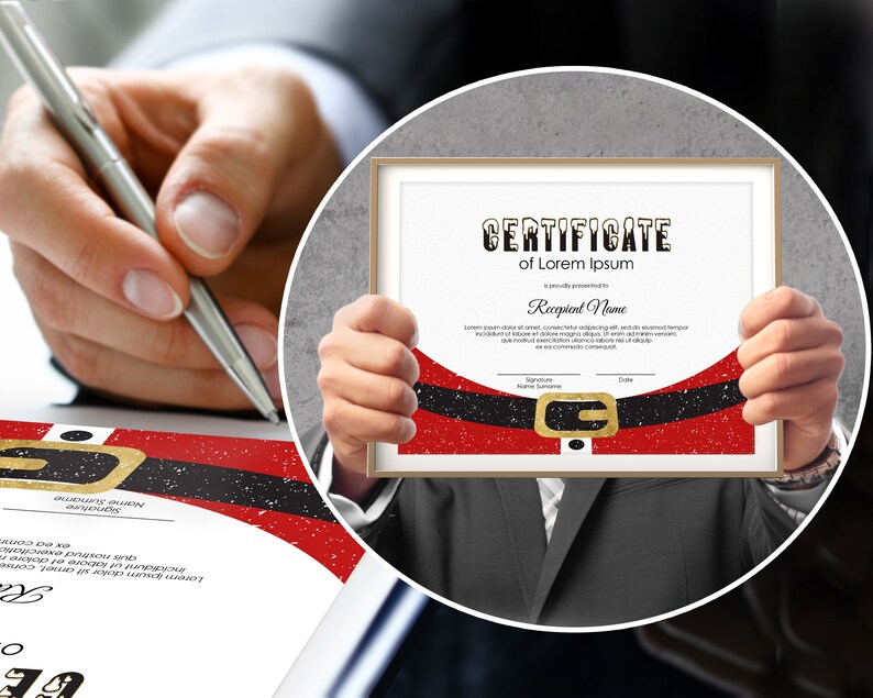 Editable Santa Certificate Template Holiday Certificates | Etsy