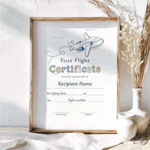 My First Flight Certificate Template Award Certificate for Kids Travel ...