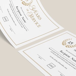 15 Years of Service Anniversary Award Certificate of Appreciation ...