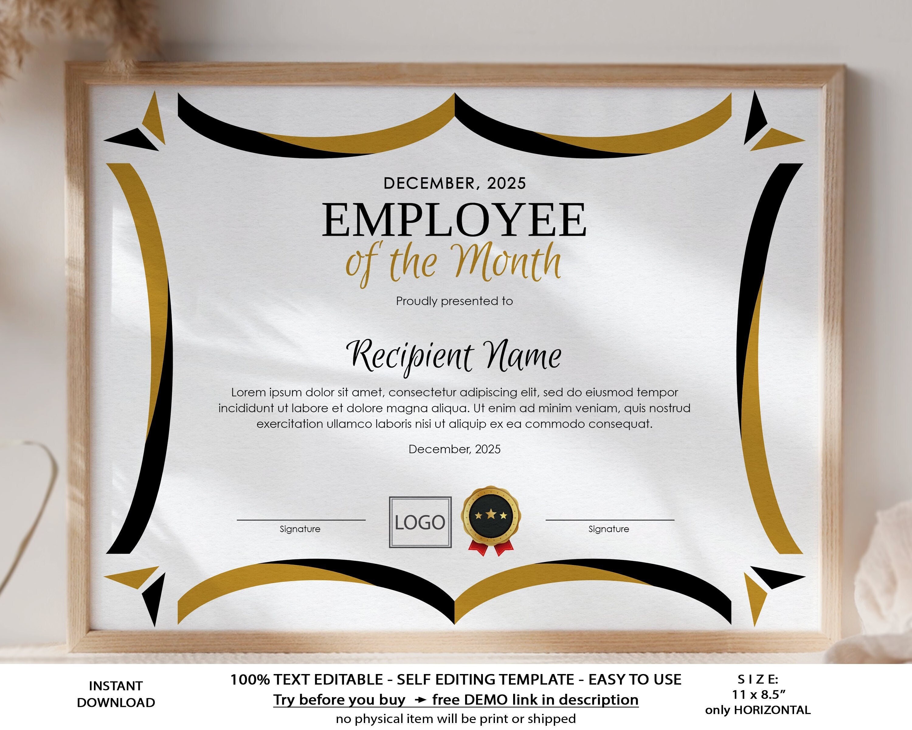 Employee Of The Year Certificate Template Free