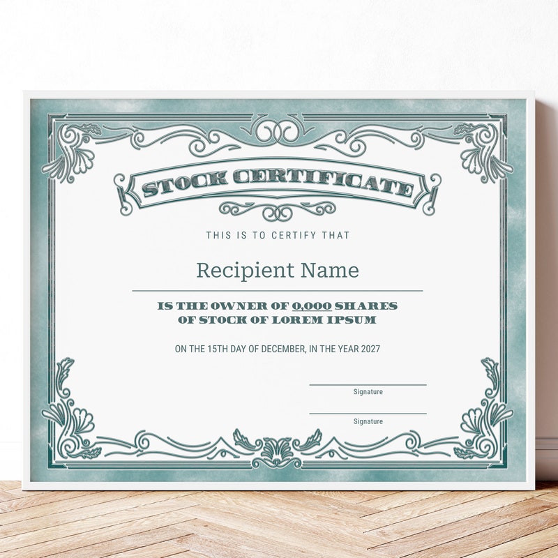 Stock Certificate - Etsy