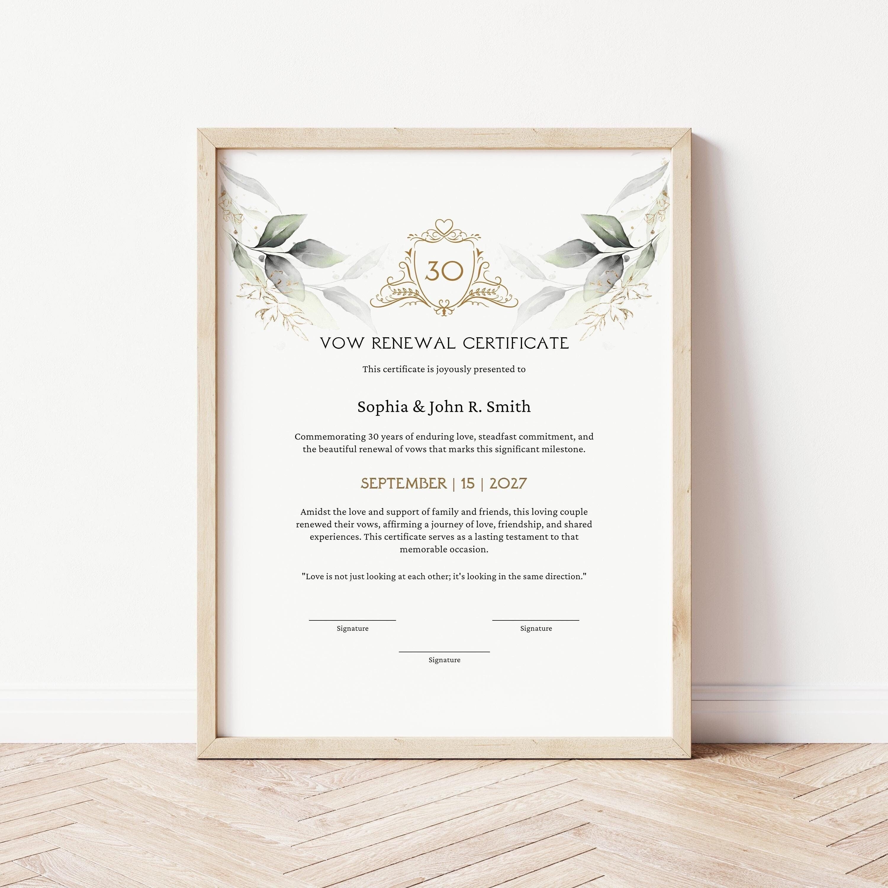 Certificados Imprimibles Para Completar Para El 50 Aniversario De Bodas