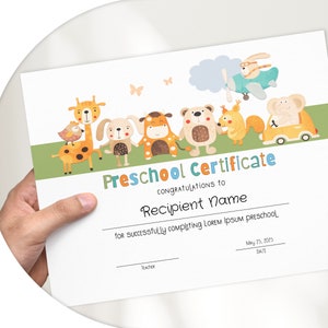 Preschool Award Certificate Template Preschool Graduation Completion ...