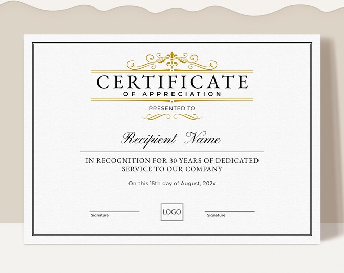 Modern Blue Certificate of Appreciation Printable Appreciation Award ...
