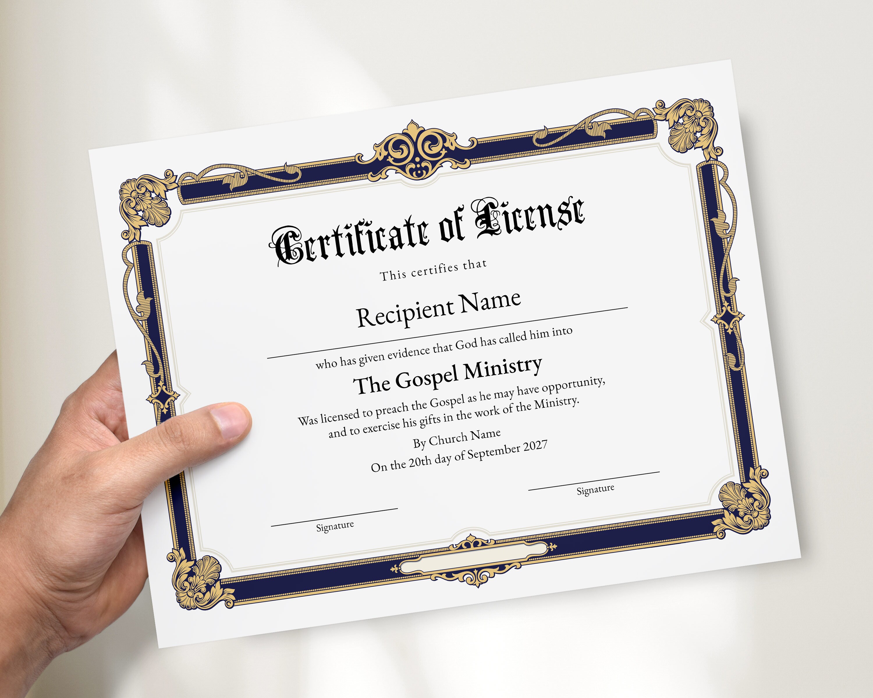 Certificate Of License Template