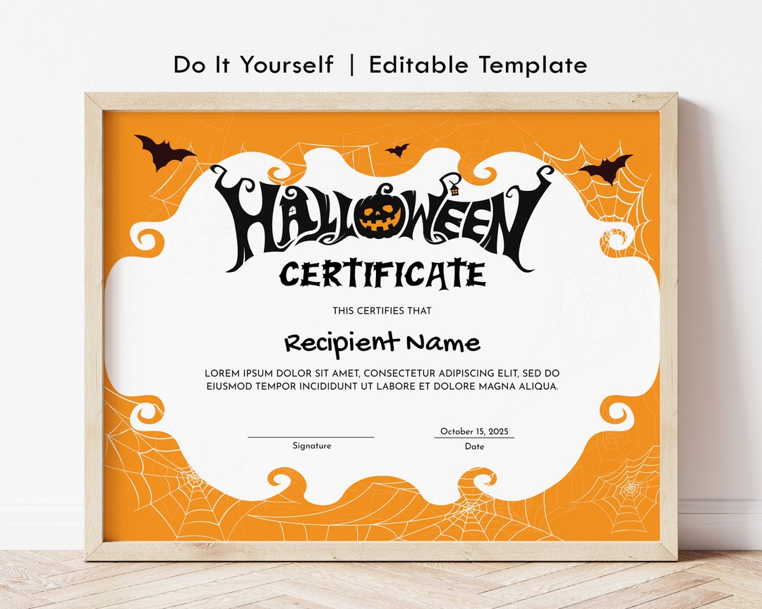 Printable Best Halloween Costume Certificate at Harold Raines blog
