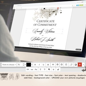 Editable Commitment Certificate Template Printable - Etsy