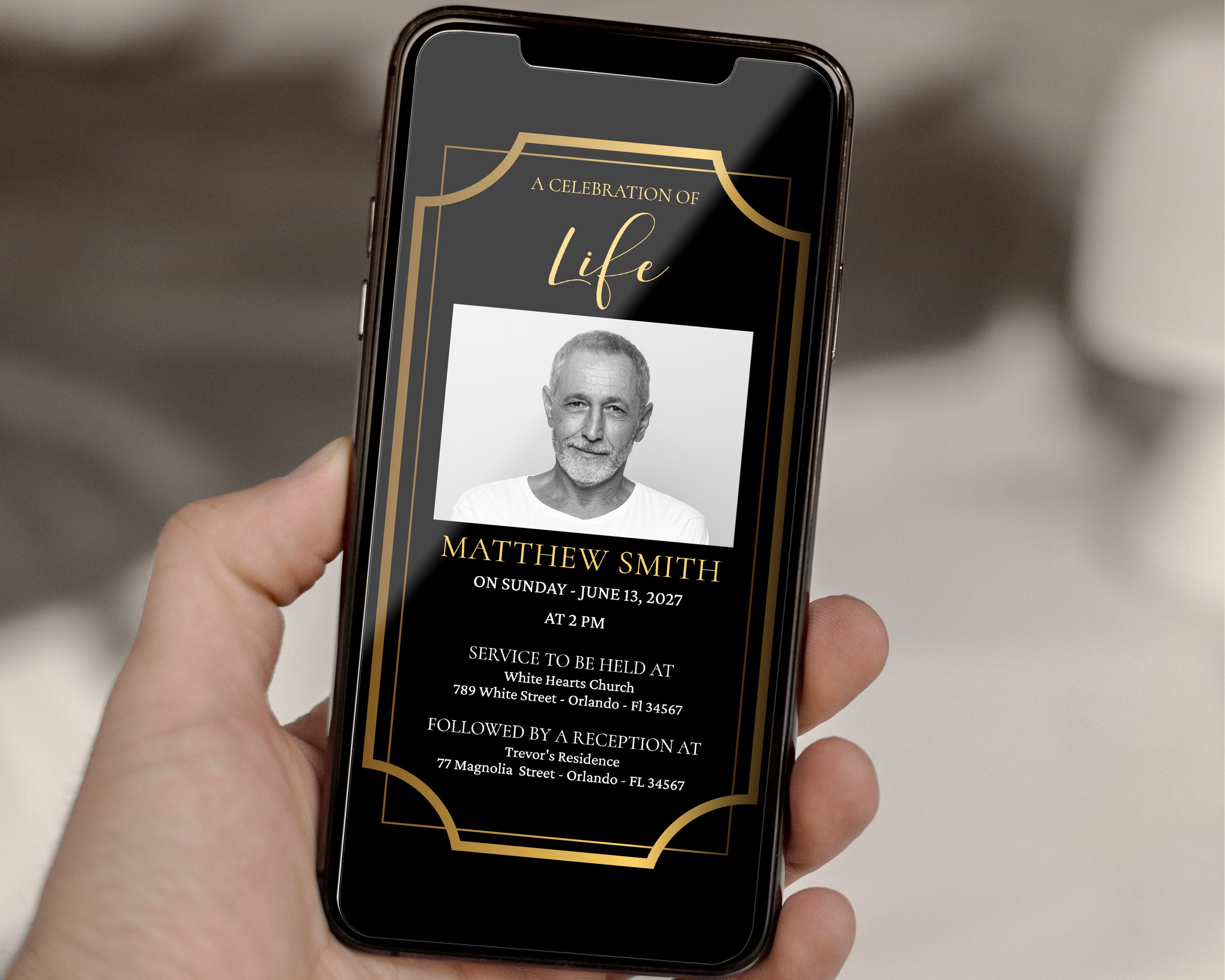 Funeral Electronic Invitation Template Digital Funeral - Etsy