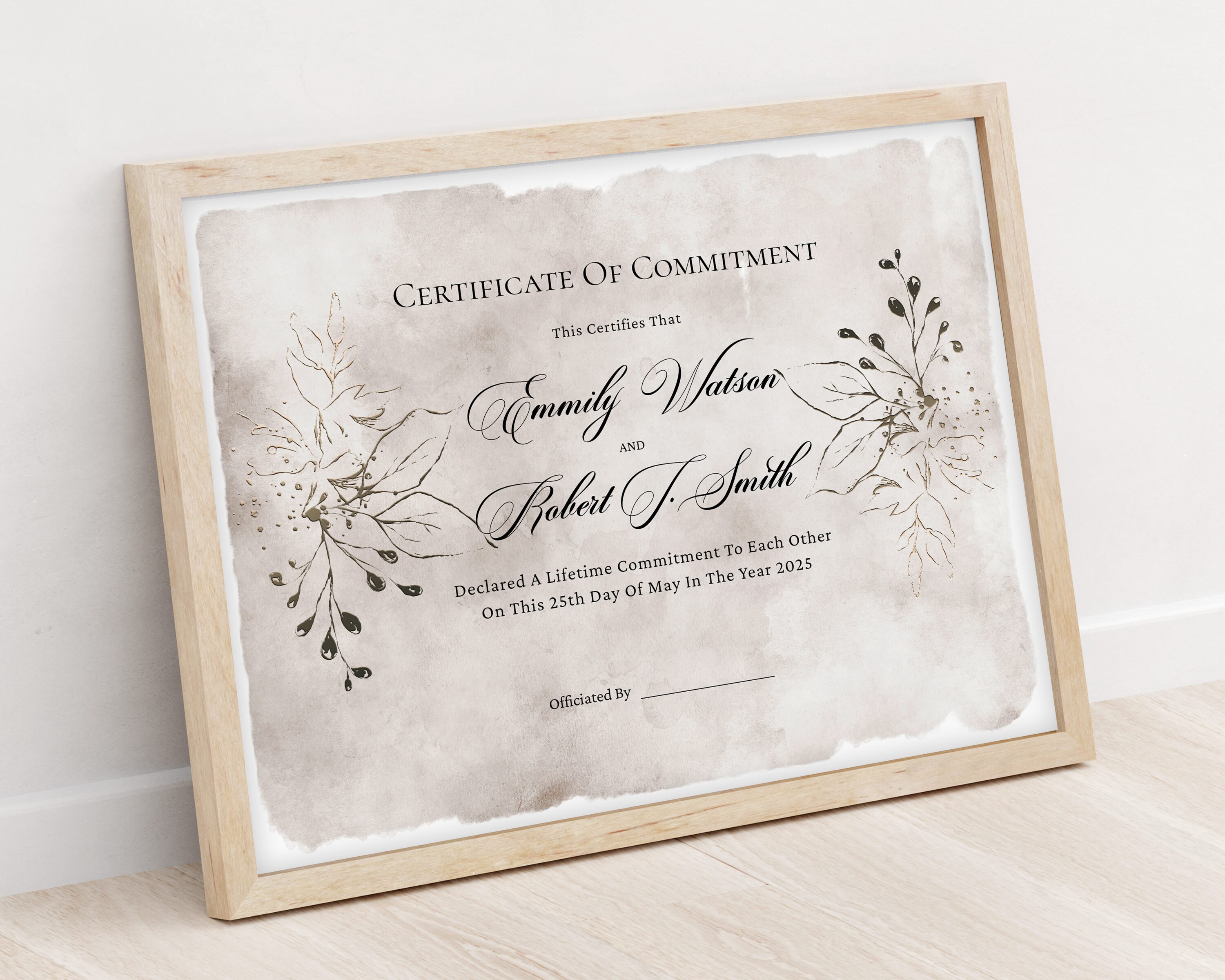 Commitment Certificate Template Editable Printable | Etsy