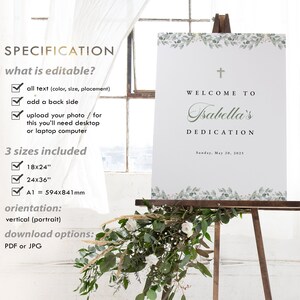 Dedication Welcome Sign Template, Printable Large Dedication Sign, Gold ...