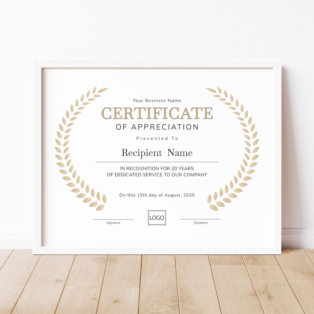 Editable Employee Appreciation Certificate Template, Employee ...