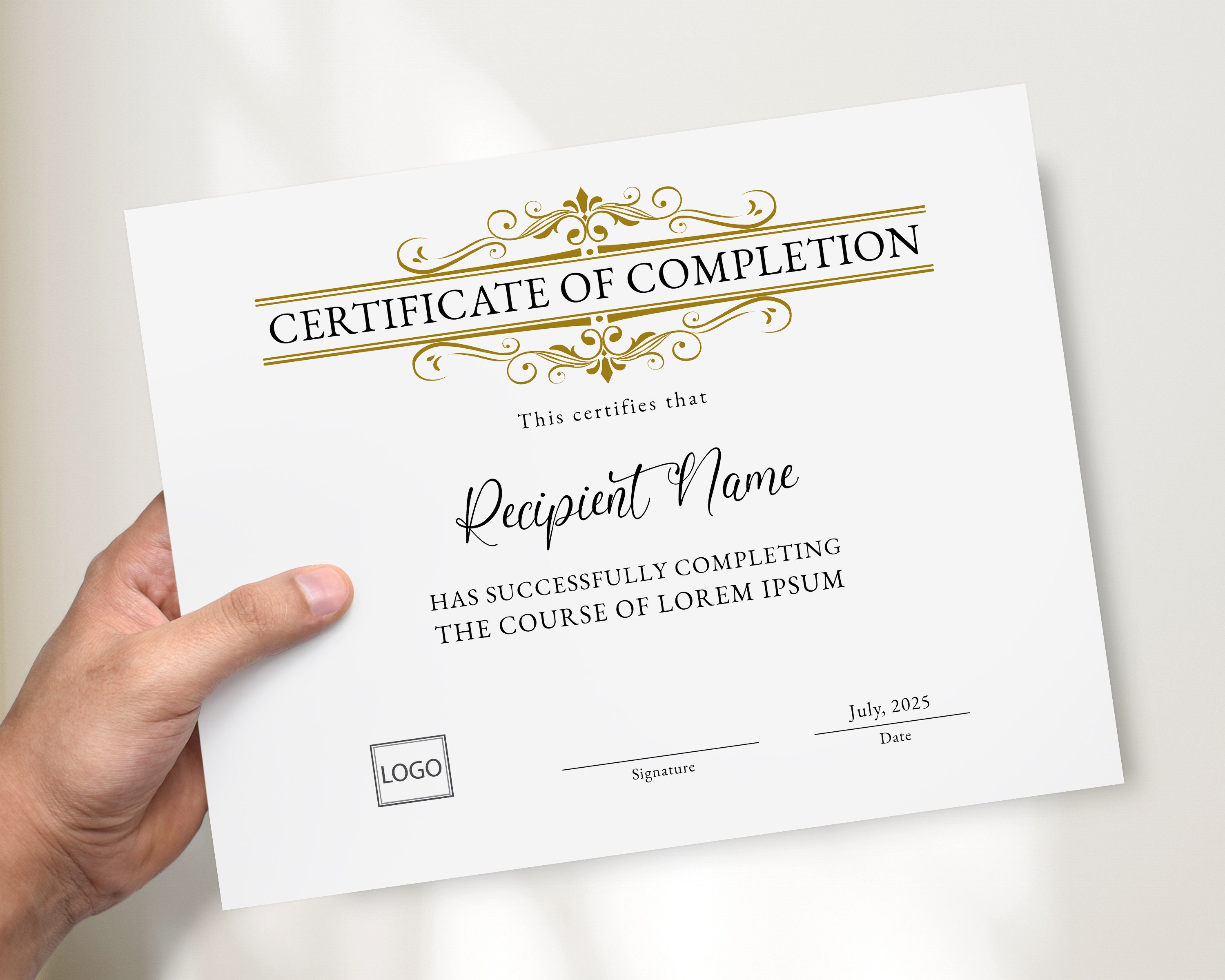 Editable Award Certificate of Completion Completion Template - Etsy ...