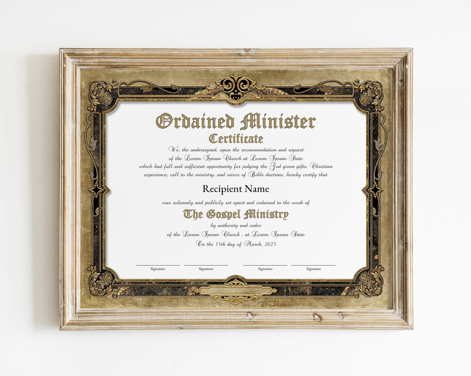Editable Ordained Minister Certificate Template Printable - Etsy