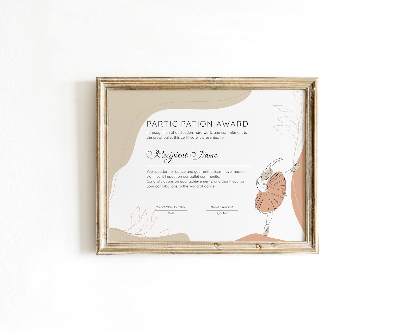 Ballet Dancer Award Certificate, Editable Ballet Awards Certificate ...