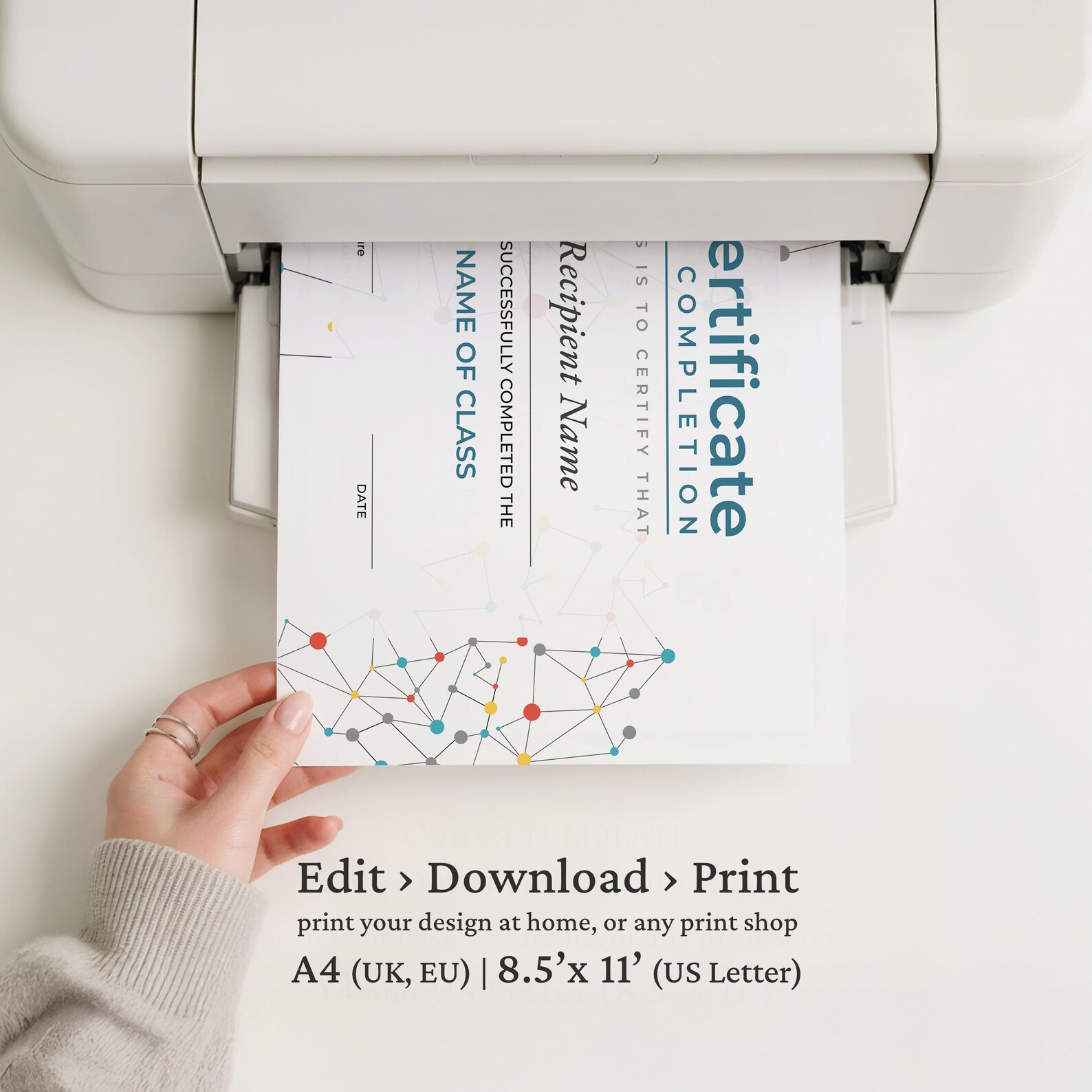Editable STEM Certificate of Completion Template Modern Science Design ...