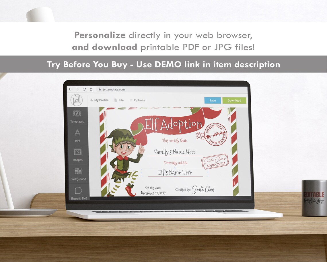 Christmas Elf Certificate of Adoption Elf Adoption - Etsy