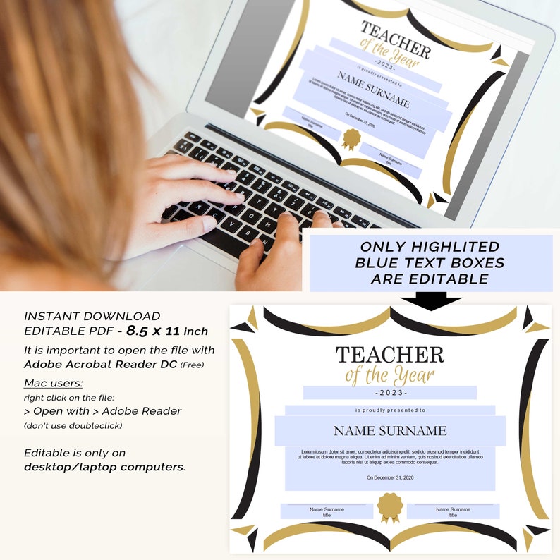 Teacher Of The Year Certificate Template